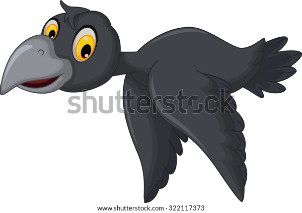 Cartoon Crow Flying Stock Vector (Royalty Free) 322117373