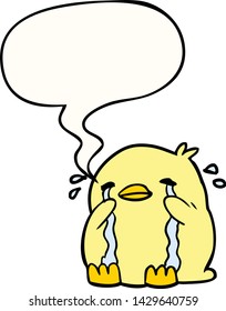 Cartoon Crying Bird Speech Bubble Stock Vector (Royalty Free ...