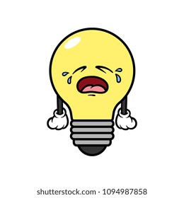 Cartoon Crying Light Bulb Character: vector de stock (libre de regalías ...