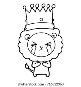 león de caricatura llorando: vector de stock (libre de regalías ...