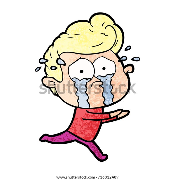Cartoon Crying Man Running Stock Vector (Royalty Free) 716812489 ...