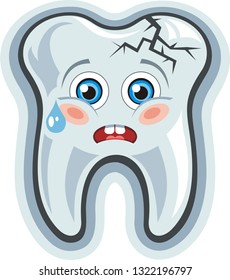 Cartoon Crying Tooth Vector Stock Vector (Royalty Free) 1322196797