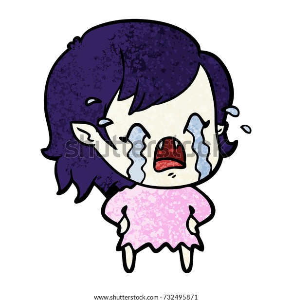 Cartoon Crying Vampire Girl Stock Vector (Royalty Free) 732495871 ...