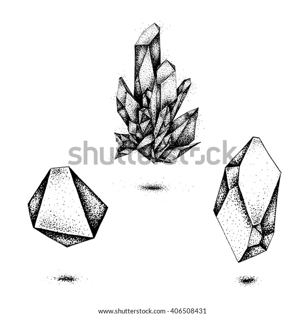 Cartoon Crystal Dots Style Illustration Black Stock Vector (Royalty ...