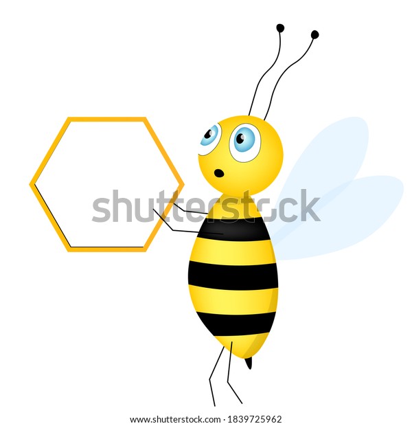 Cartoon Cute Bee Mascot Merry Bee: เวกเตอร์สต็อก (ปลอดค่าลิขสิทธิ์ ...