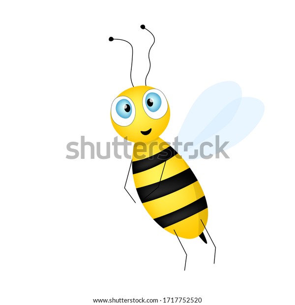 Cartoon Cute Bee Mascot Surprised Bee Stock Vector (Royalty Free ...