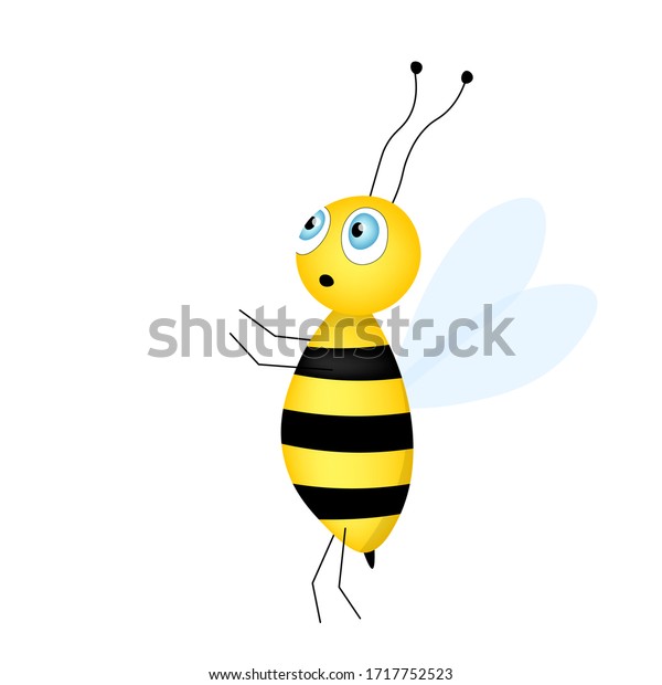 Cartoon Cute Bee Mascot Surprised Bee Stock Vector (Royalty Free ...