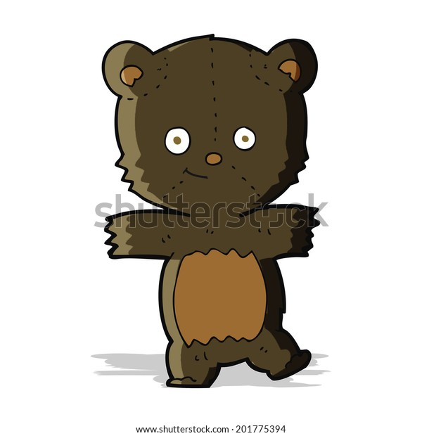 Cartoon Cute Black Teddy Bear Stock Vector (Royalty Free) 201775394
