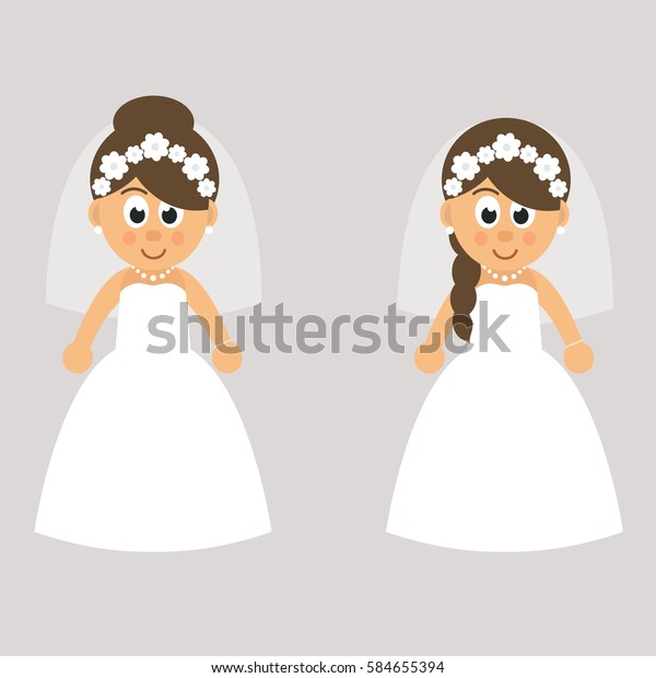 Cartoon Cute Bride Set Stock Vector (Royalty Free) 584655394 | Shutterstock