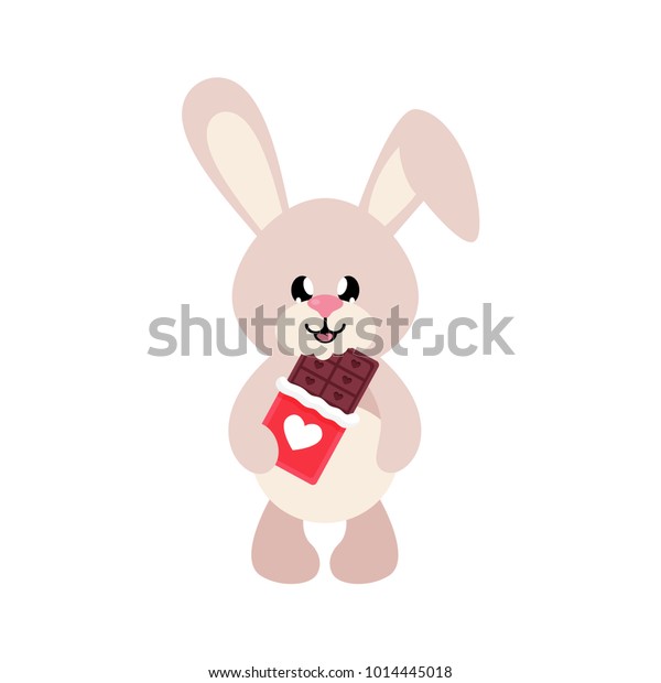 Cartoon Cute Bunny Chocolate Stock Vector (Royalty Free) 1014445018 ...
