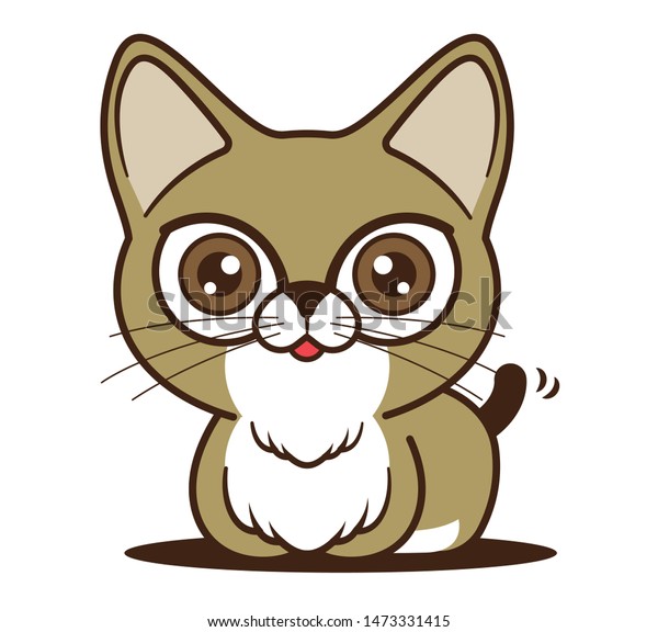 Cartoon Cute Cat Tail Shaking Character Stock Vector (Royalty Free ...