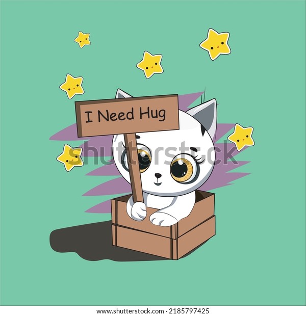 Cartoon Cute Cats Hugging Vector Image Stock Vector (Royalty Free ...