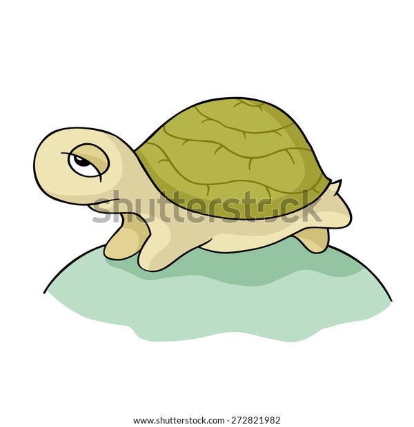 Cartoon Cute Character Turtle Tortoise Sad Stock Vector (Royalty Free ...