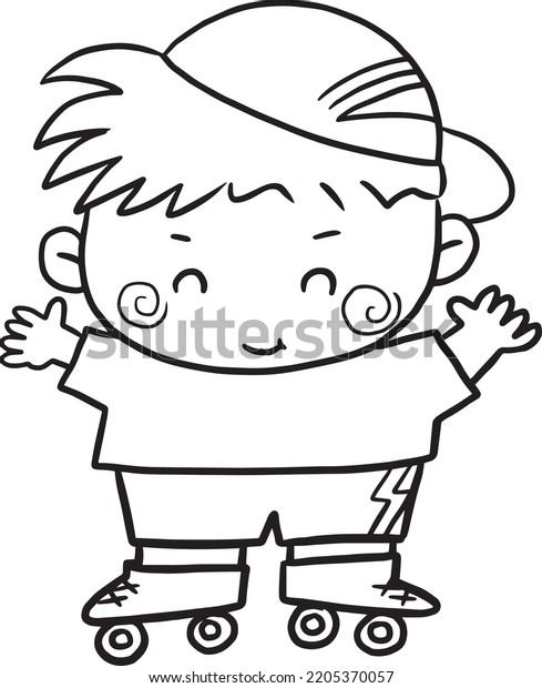 Cartoon Cute Doodle Coloring Page Kawaii Stock Vector (Royalty Free ...