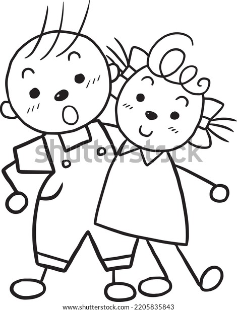 Cartoon Cute Doodle Coloring Page Kawaii Stock Vector (Royalty Free ...