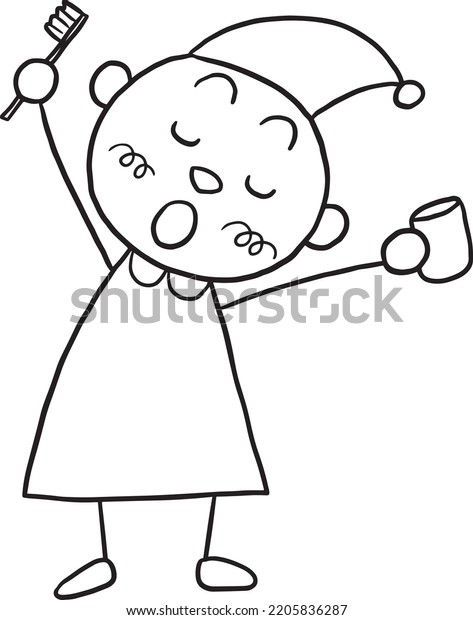 Cartoon Cute Doodle Coloring Page Kawaii Stock Vector (Royalty Free ...