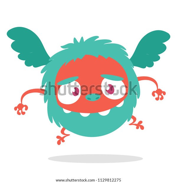 Cartoon Cute Flying Monster Vector Illustration Stock Vector (Royalty ...