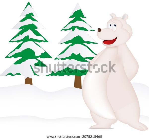 Cartoon Cute Friendly Bear Stock Vector (Royalty Free) 2078218465 ...