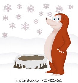 Cartoon Cute Friendly Mole Stock Vector (Royalty Free) 2078217661 ...