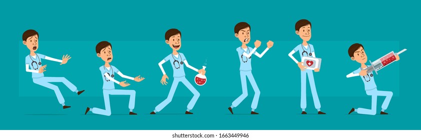 Cartoon Cute Funny Young Hospital Doctor Stock Vector (Royalty Free ...