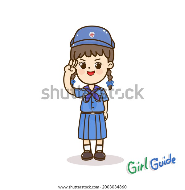 Cartoon Cute Girl Guide Vector Stock Vector (Royalty Free) 2003034860 ...