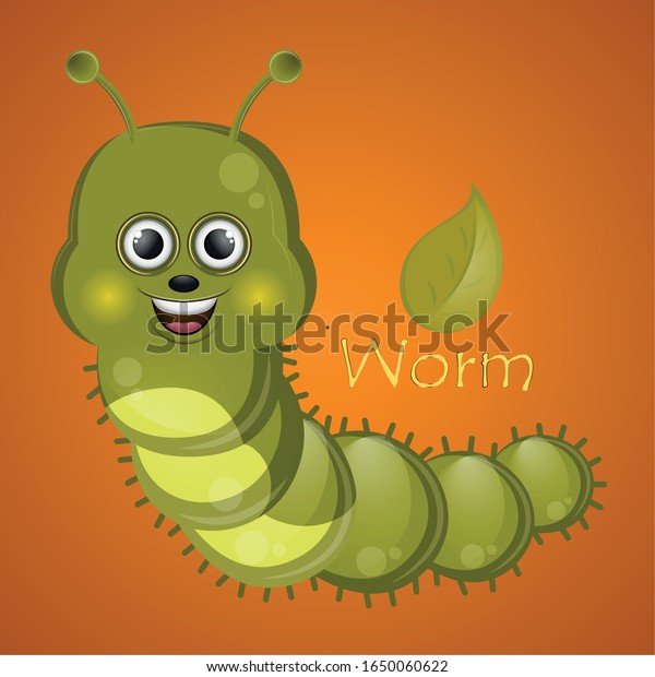 Cartoon Cute Happy Worm Vector Stock Vector (Royalty Free) 1650060622 ...
