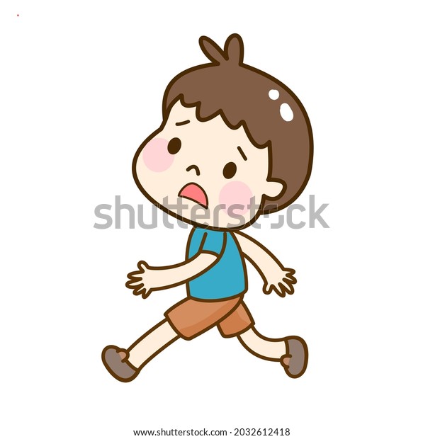 Cartoon Cute Kid Runing Vector Stock Vector (Royalty Free) 2032612418 ...