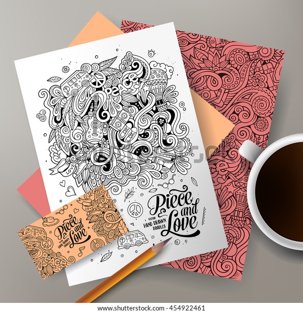 Cartoon Cute Line Art Vector Hand Stock Vector (Royalty Free) 454922461 ...