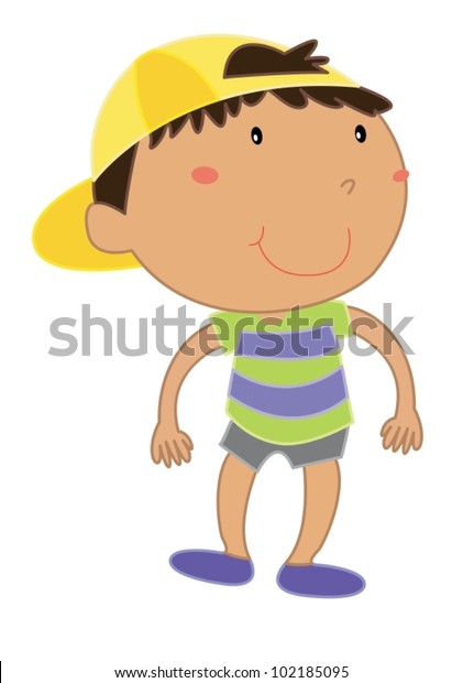 Cartoon Cute Little Kid Stock Vector (Royalty Free) 102185095 ...