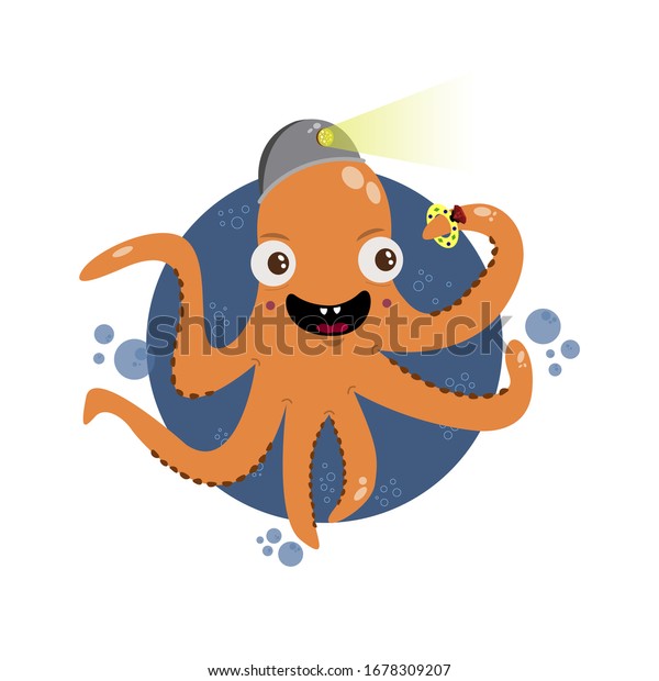 Cartoon Cute Multitasking Octopus Cards Motivating Stock Vector ...