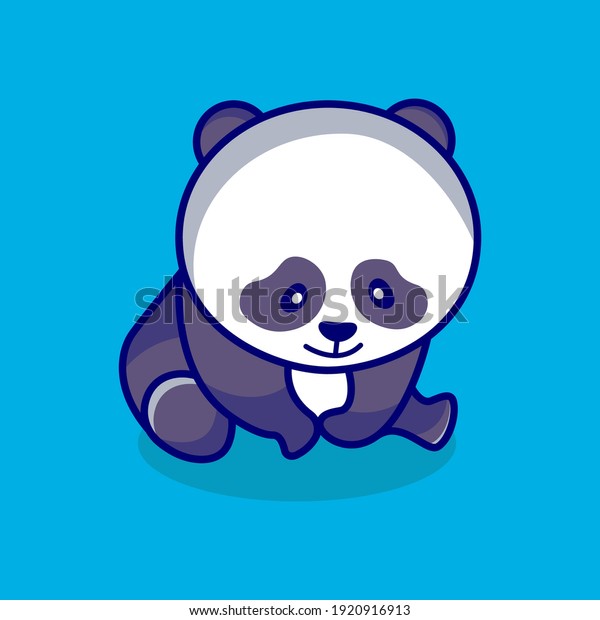 Cartoon Cute Panda Being Sad Icon Stock Vector (Royalty Free ...