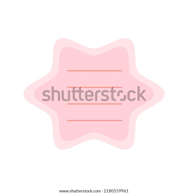 Cartoon Cute Pink Memo Note Isolated Stock Vector (Royalty Free ...