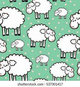 Cartoon Cute Sheep Seamless Pattern Stock Vector (Royalty Free) 537301417 | Shutterstock