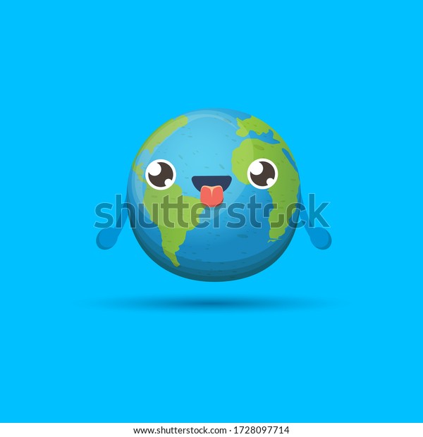 Cartoon Cute Smiling Healthy Earth Planet Stock Vector (Royalty Free ...