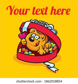Cartoon Cute Teddy Bear Box Sweets Stock Vector (Royalty Free ...