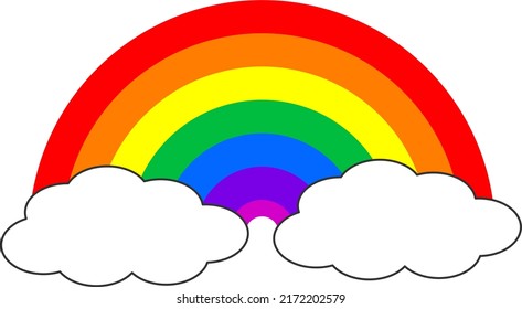 Cartoon Cute Weather Rainbow Clouds Stock Vector (Royalty Free ...