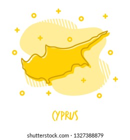 Cartoon Cyprus Map Stock Vector (Royalty Free) 1327388879 | Shutterstock