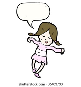 Cartoon Dancing Girl Speech Bubble Stock Vector (Royalty Free) 86403733 ...