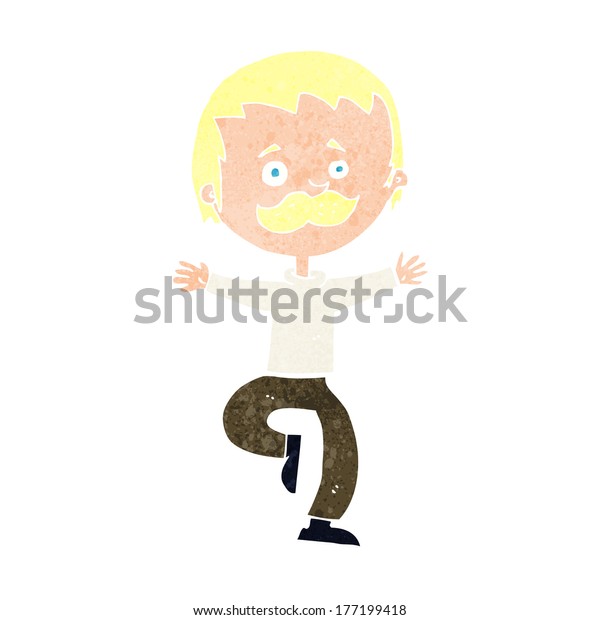 Cartoon Dancing Man Mustache Stock Vector (Royalty Free) 177199418 ...