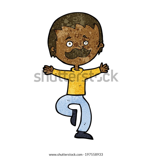 Cartoon Dancing Man Mustache Stock Vector (Royalty Free) 197558933 ...