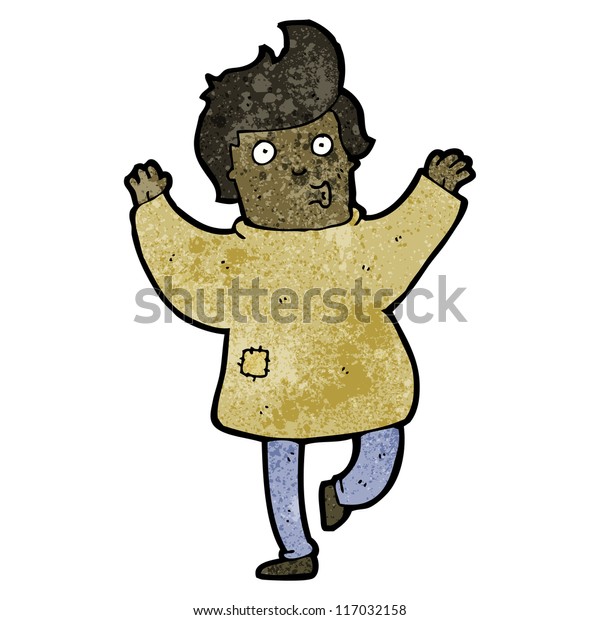 Cartoon Dancing Man Patched Clothes Stock Vector (Royalty Free ...