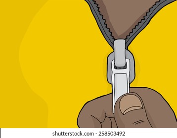 Stock vektor „Cartoon Dark Skinned Hand Pulling Down“ (bez autorských ...