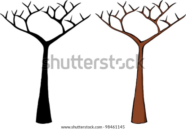 Cartoon Dead Tree Isolated Over White Stock Vector (Royalty Free ...