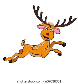 Cartoon Deer Jump Stock Vector (Royalty Free) 609038351