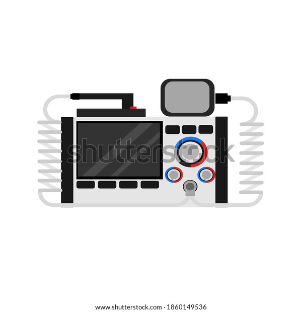 Cartoon Defibrillator On White Background Stock Vector (Royalty Free ...