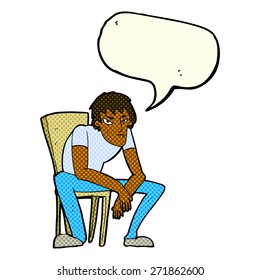 Cartoon Dejected Man Speech Bubble Stock Vector (Royalty Free ...