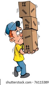 13,079 Cartoon man carrying box Stock Illustrations, Images & Vectors ...