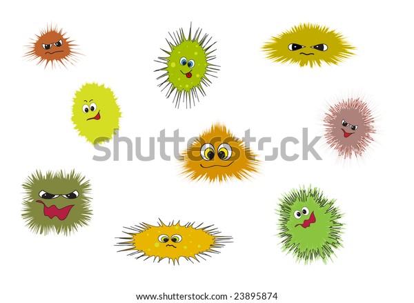 Cartoon Depicting Bugs Germs Viruses Available Stock Vector (Royalty ...