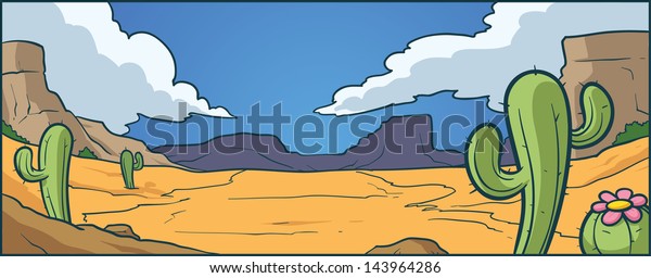 Cartoon Desert Background Vector Clip Art Stock Vector (Royalty Free ...