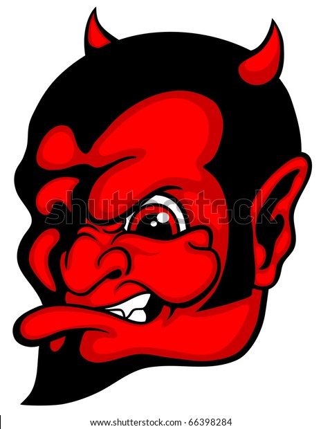 Cartoon Devil Head Stock Vector (Royalty Free) 66398284